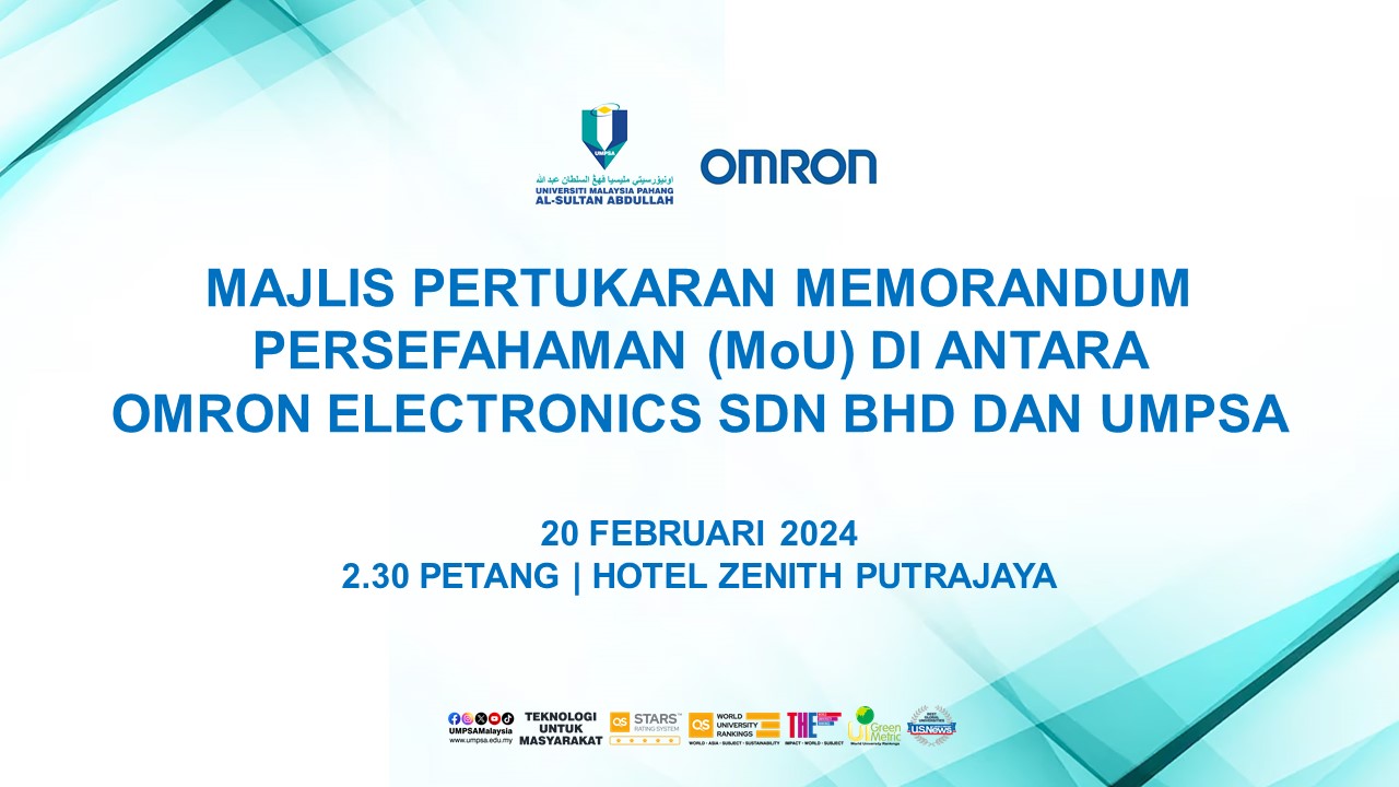 MAJLIS PERTUKARAN MEMORANDUM PERSEFAHAMAN (MOU) DI ANTARA OMRON ELECTRONICS SDN BHD DAN UMPSA ...